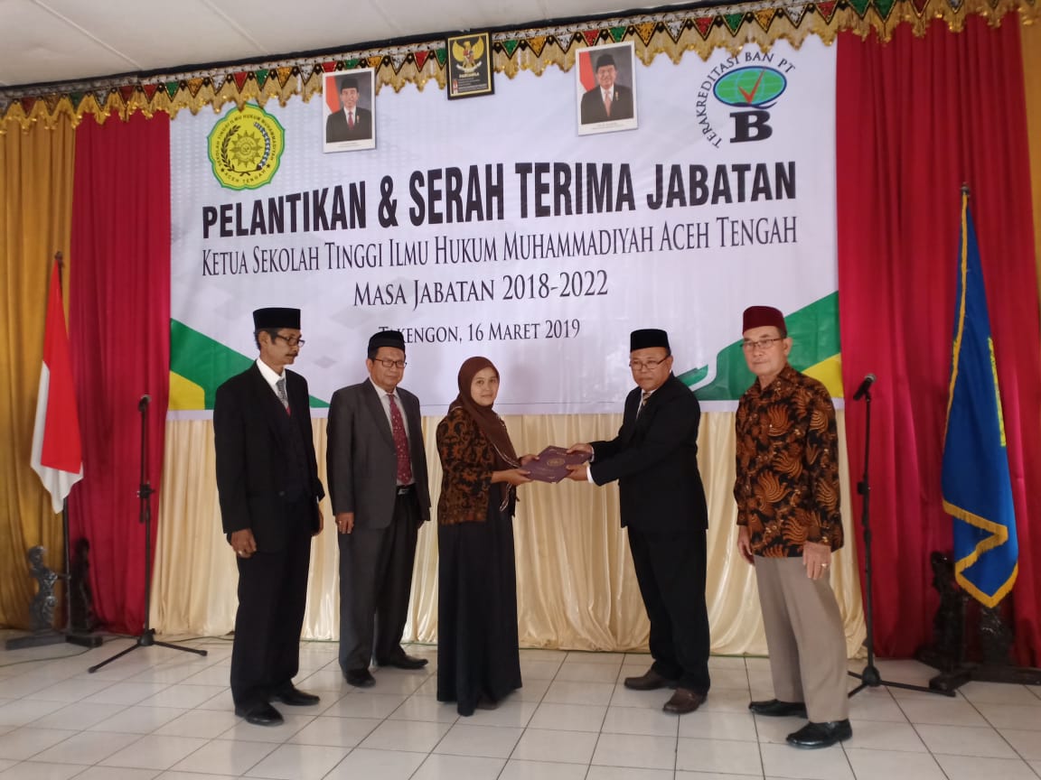 Pelantikan Ketua STIH Muhammadiyah Aceh Tengah Masa Jabatan 2018-2022